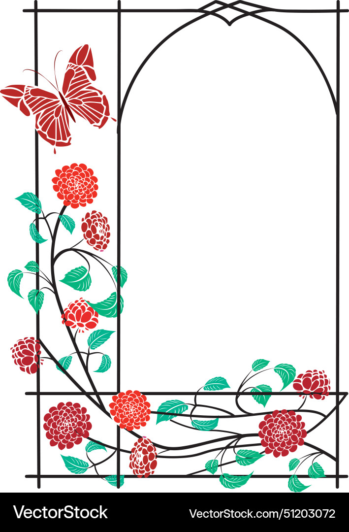 Flower border design Royalty Free Vector Image