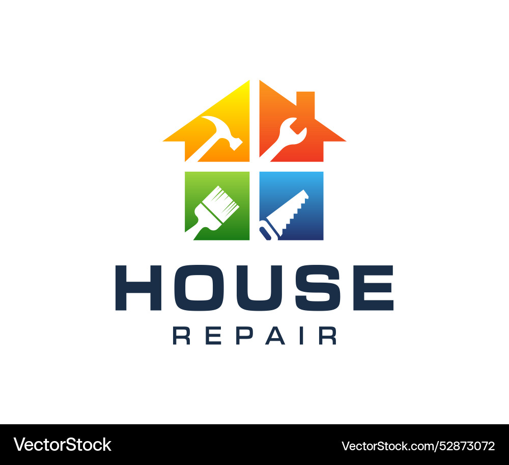 House repair logo and home Royalty Free Vector Image