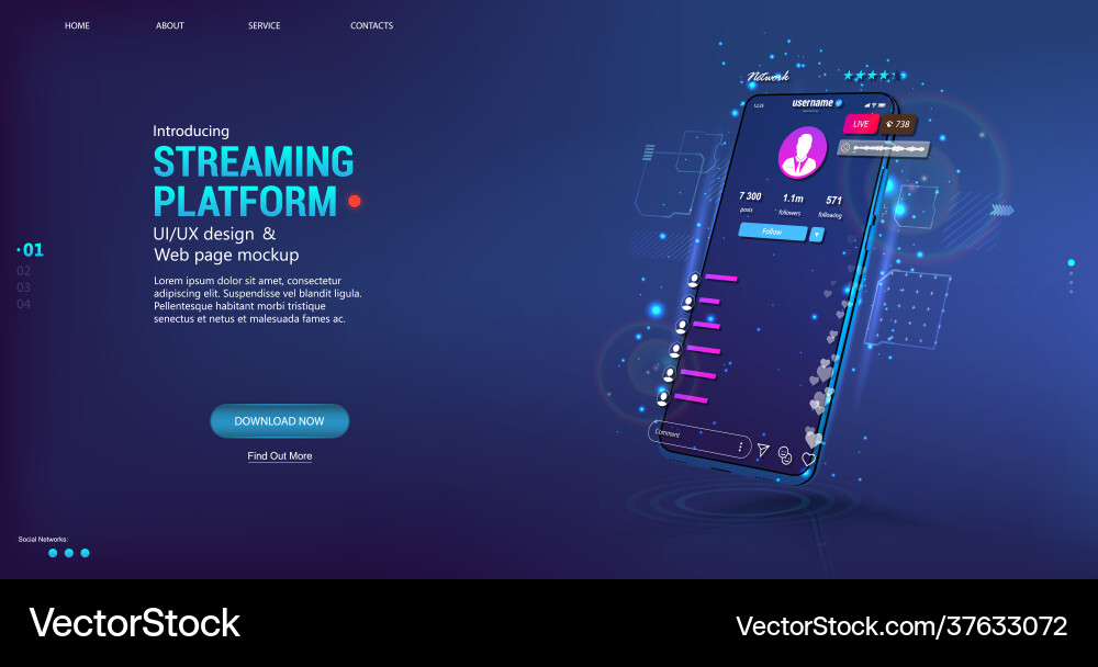 Live video stream on mobile phone online Vector Image