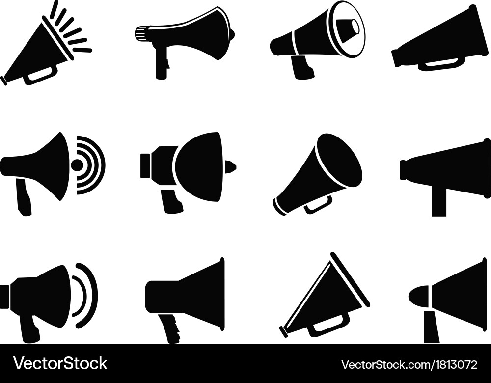 Megaphone Icons Set Royalty Free Vector Image - VectorStock