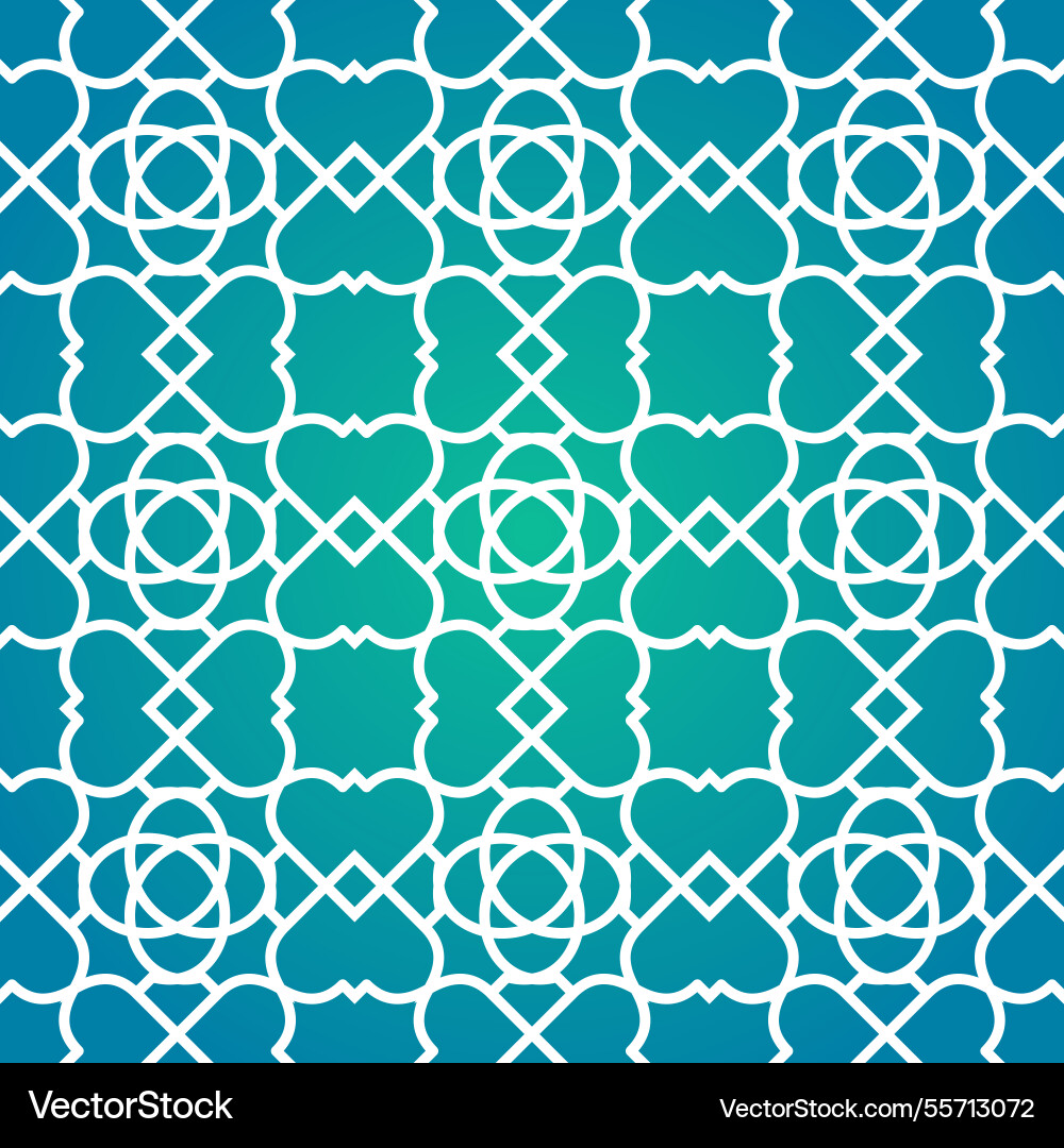 Mint islamic pattern background seamless design Vector Image