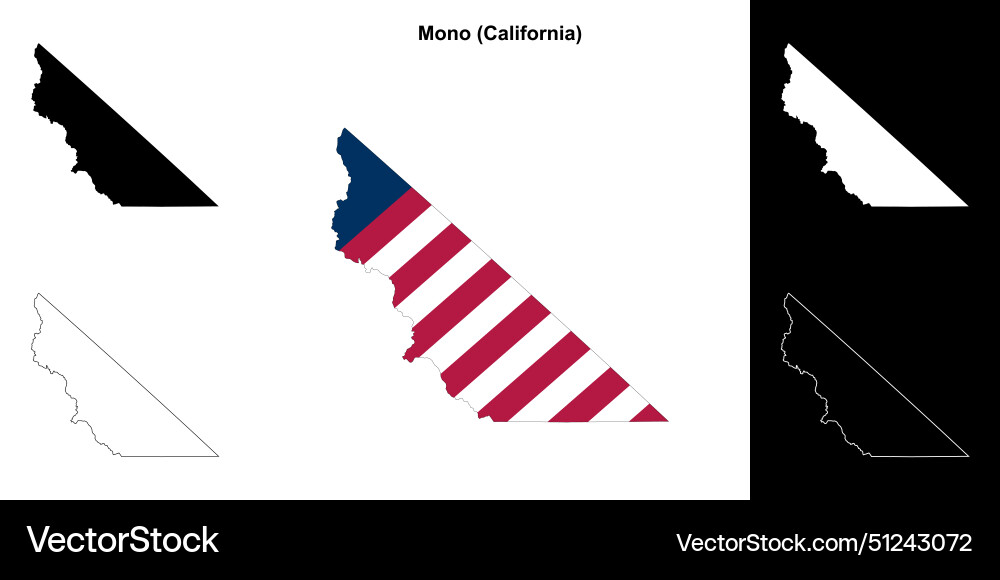 Mono outline map Royalty Free Vector Image - VectorStock