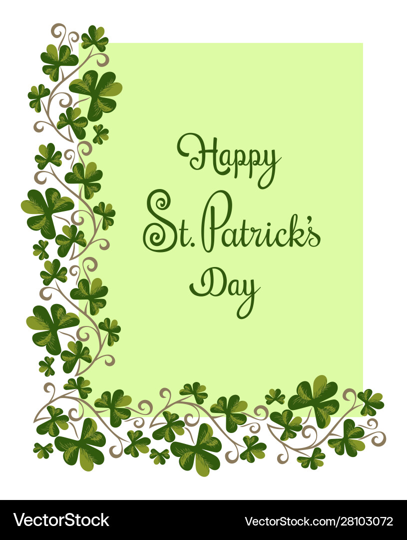 Shamrock frame border Royalty Free Vector Image