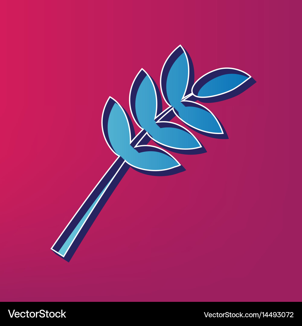 Tree branch sign blue 3d printed icon Royalty Free Vector