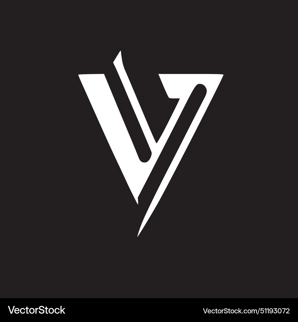 V - minimalist and simple silhouette Royalty Free Vector