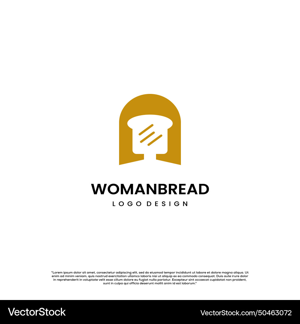 Woman bread logo design on isolated background Vector Image