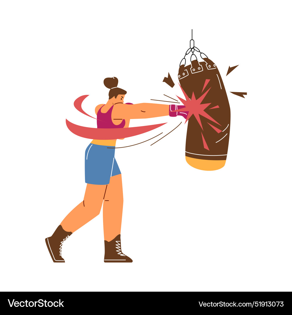 A female boxer who trains Royalty Free Vector Image