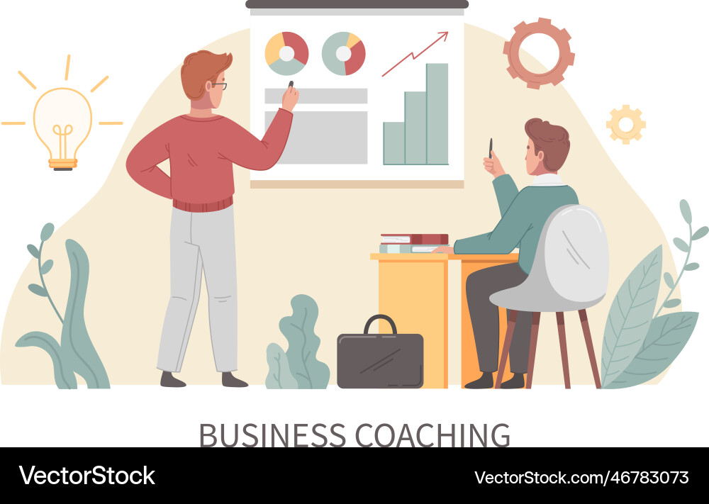 Coaching cartoon concept Royalty Free Vector Image