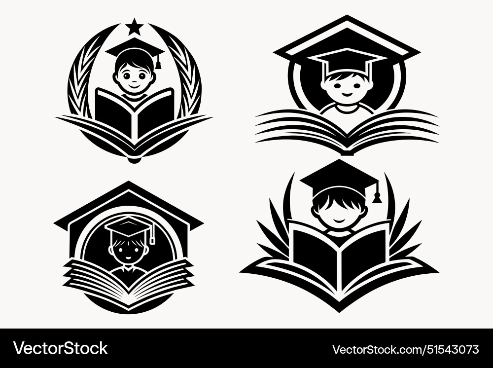Enlighten minds inspiring education logo designs Vector Image