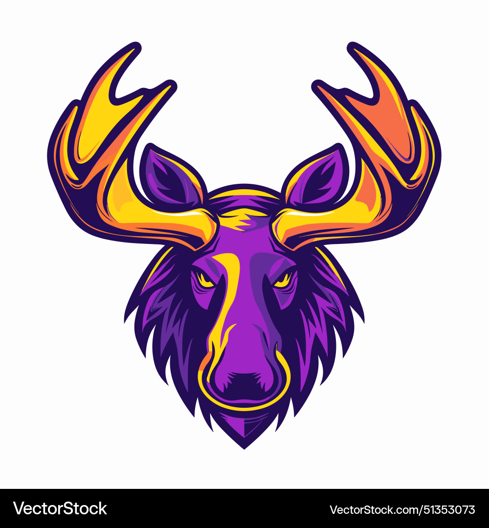 Esport logo moose deer icon sticker logotype Vector Image