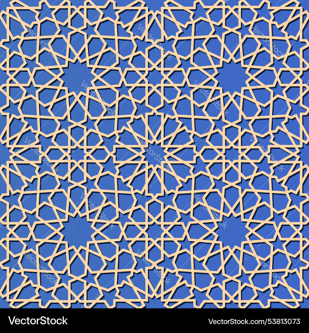 Moroccan zellige pattern with geometric shapes Vector Image