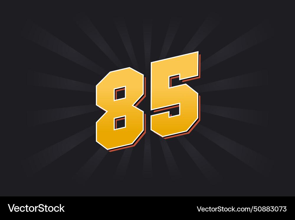 Number 85 font alphabet yellow Royalty Free Vector Image