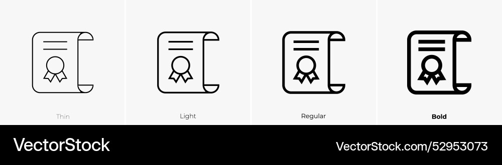 Patent icon thin light regular and bold style Vector Image