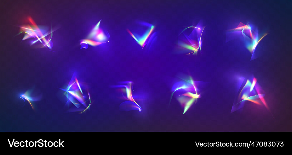 Realistic prism light reflection or rainbow flares