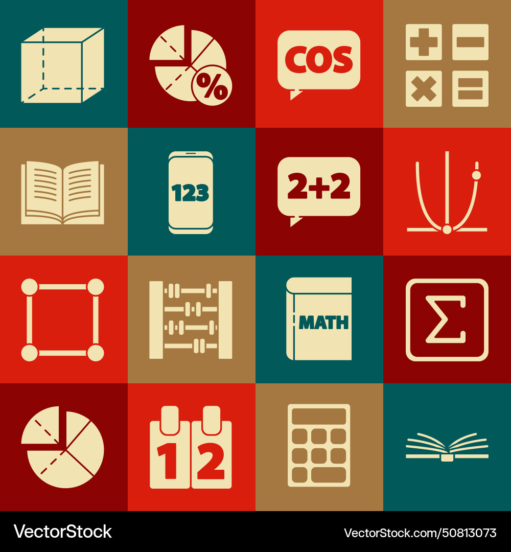 Set open book sigma symbol graph schedule chart Vector Image Set open book sigma symbol graph schedule chart Vector Image