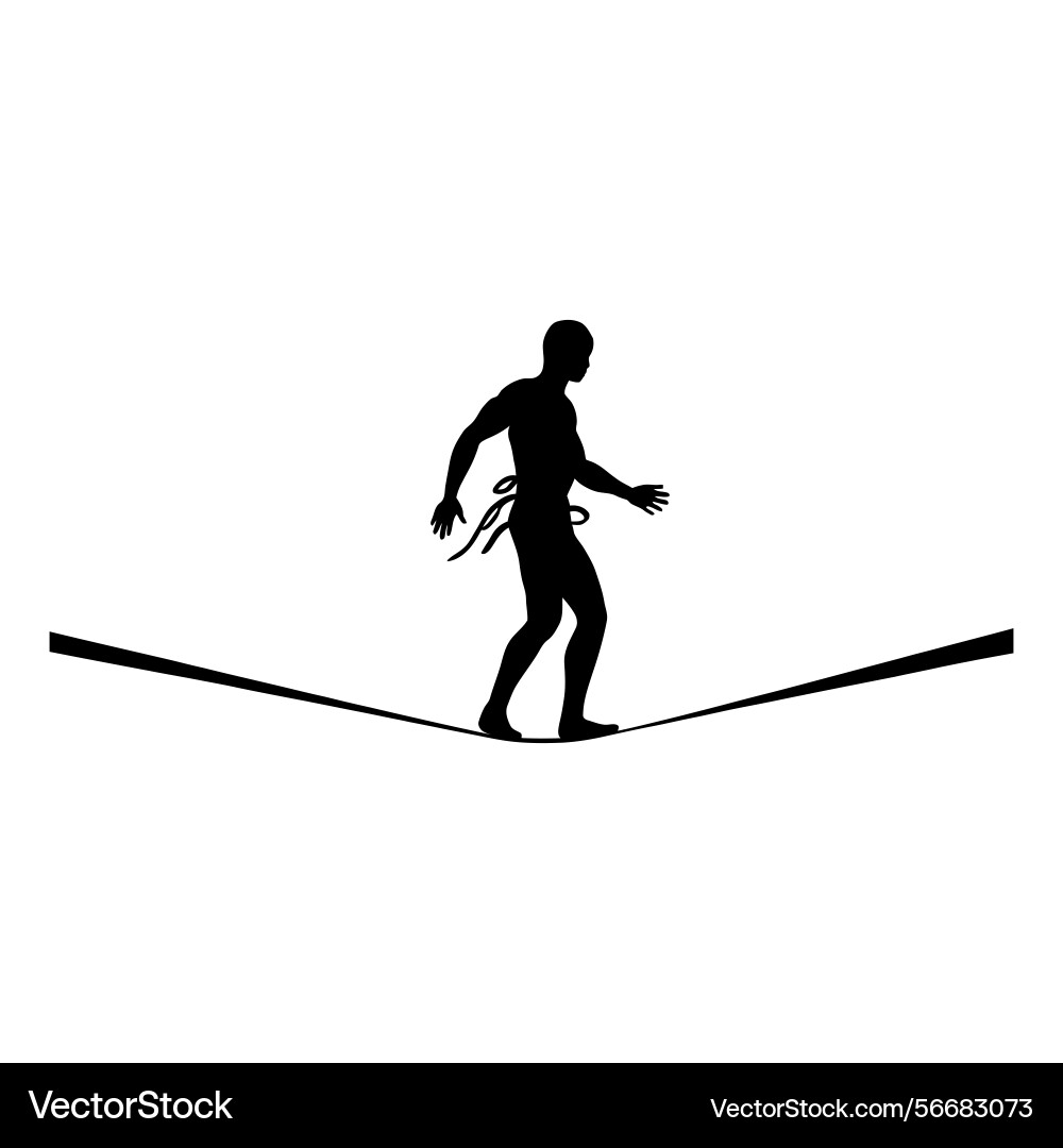 Slackliner silhouette icon Royalty Free Vector Image