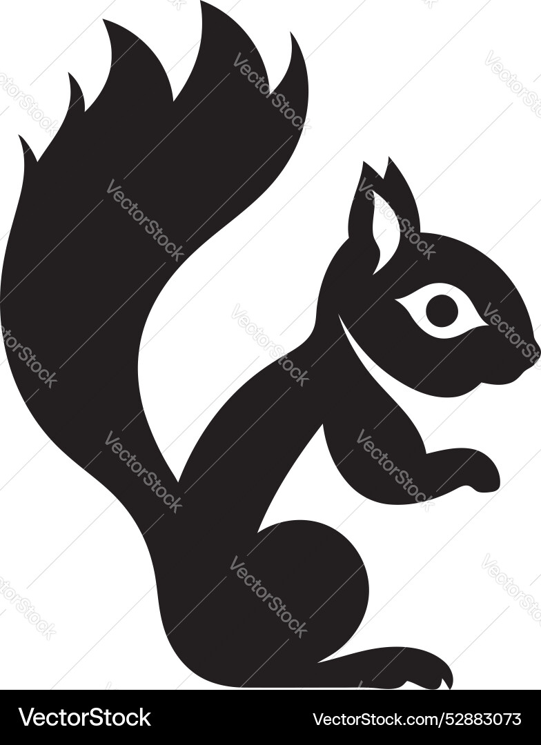 Sleek squirrel black icon minimalist squirrel Vector Image