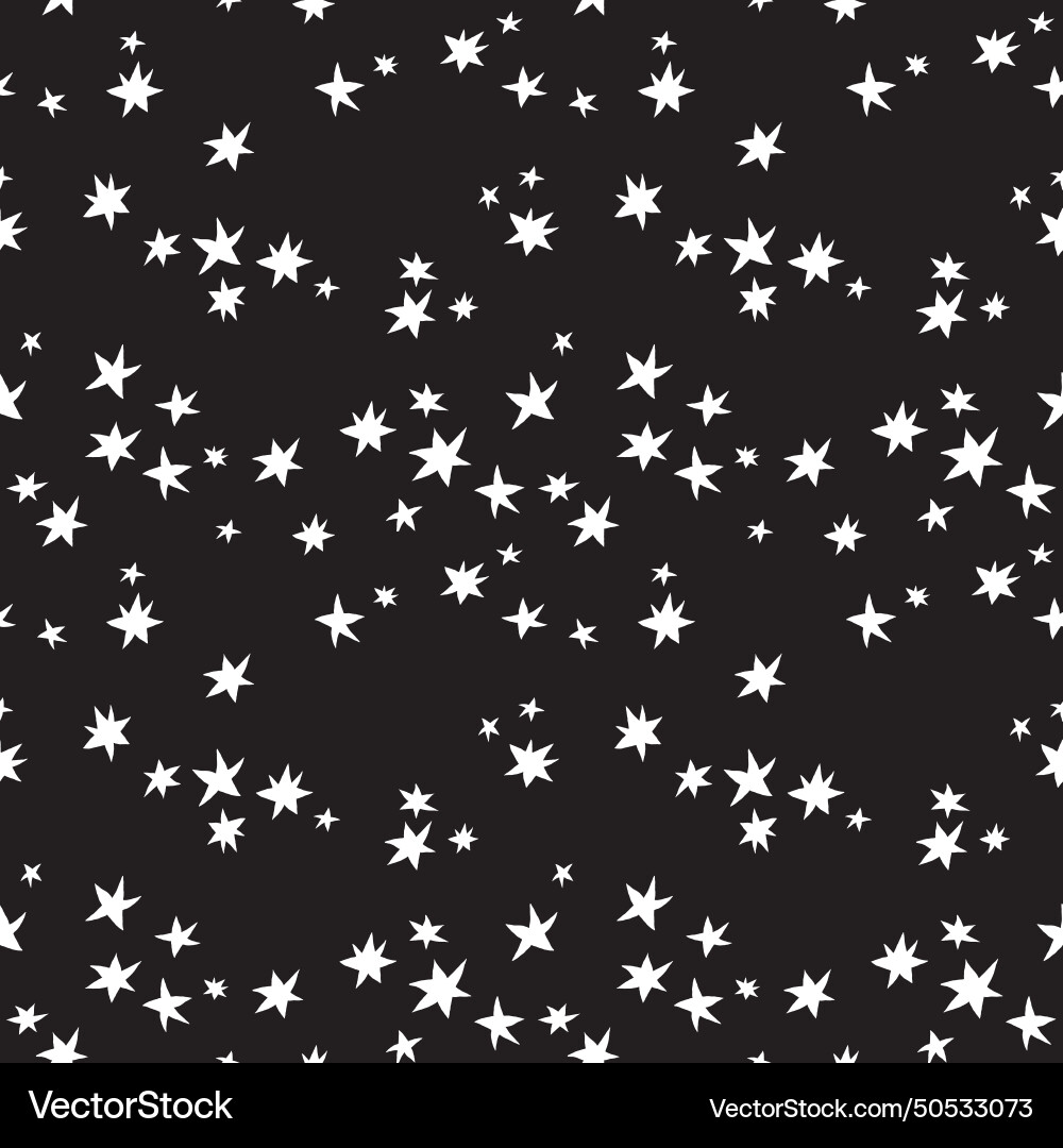 Starry night seamless pattern Royalty Free Vector Image
