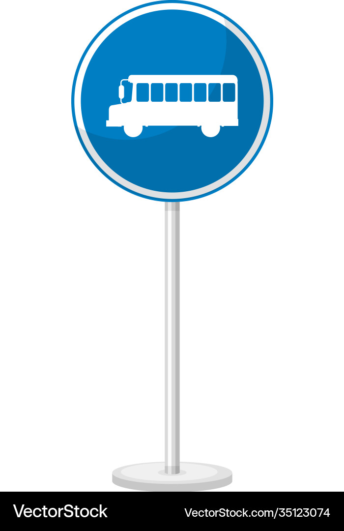Blue Bus Stop Sign