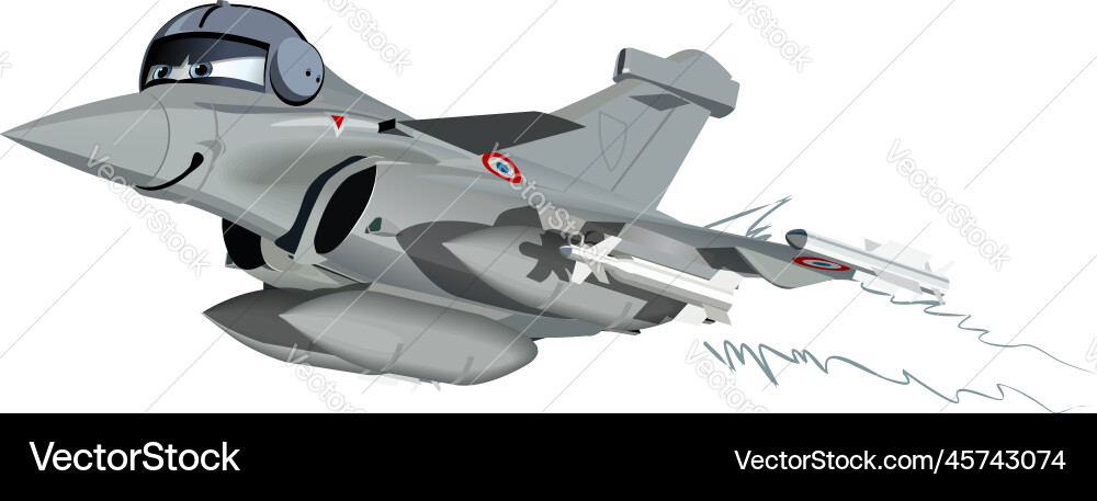 Cartoon fighter plane Royalty Free Vector Image