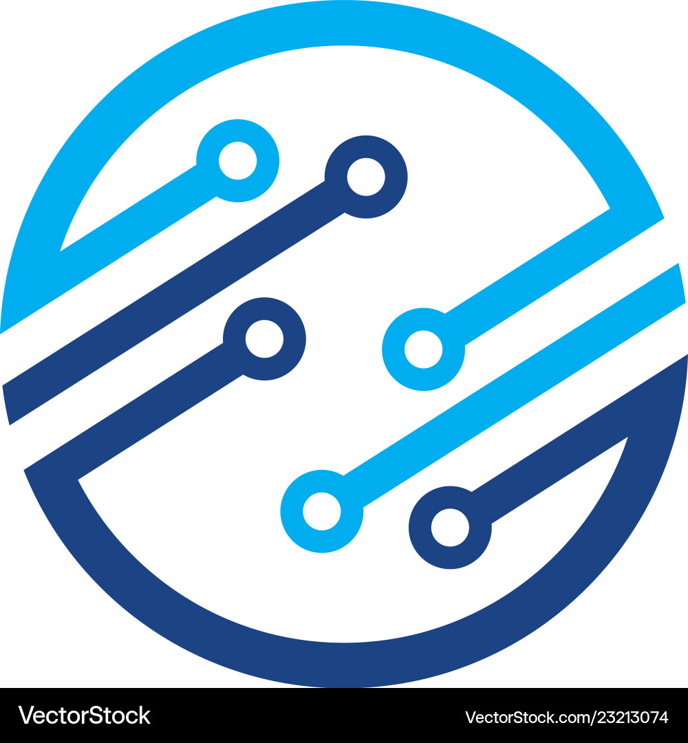Circle technology logo Royalty Free Vector Image