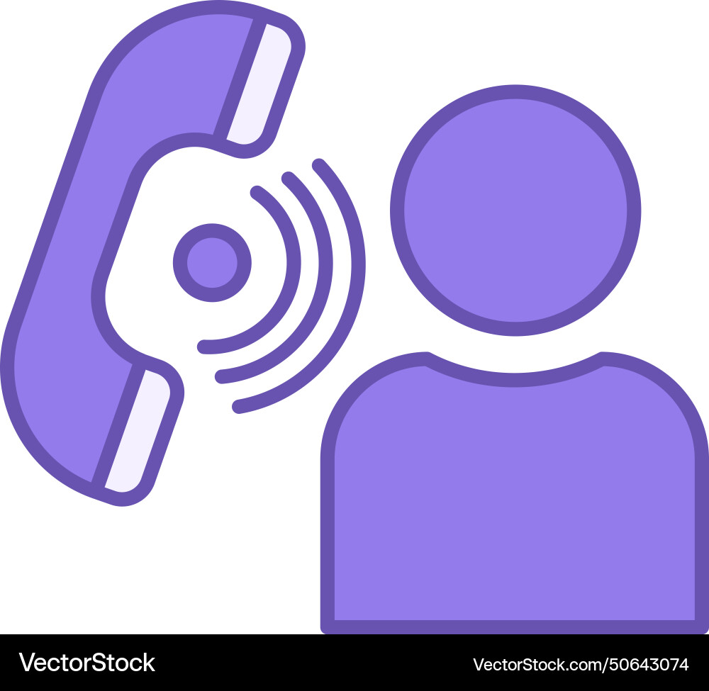 Colored contacts icon of a man talking Royalty Free Vector