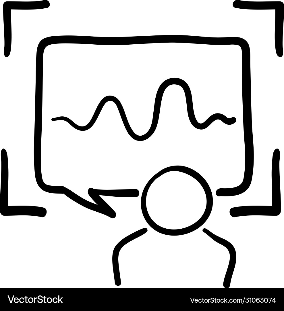 Hand drawn voice recognition icon doodle style Vector Image