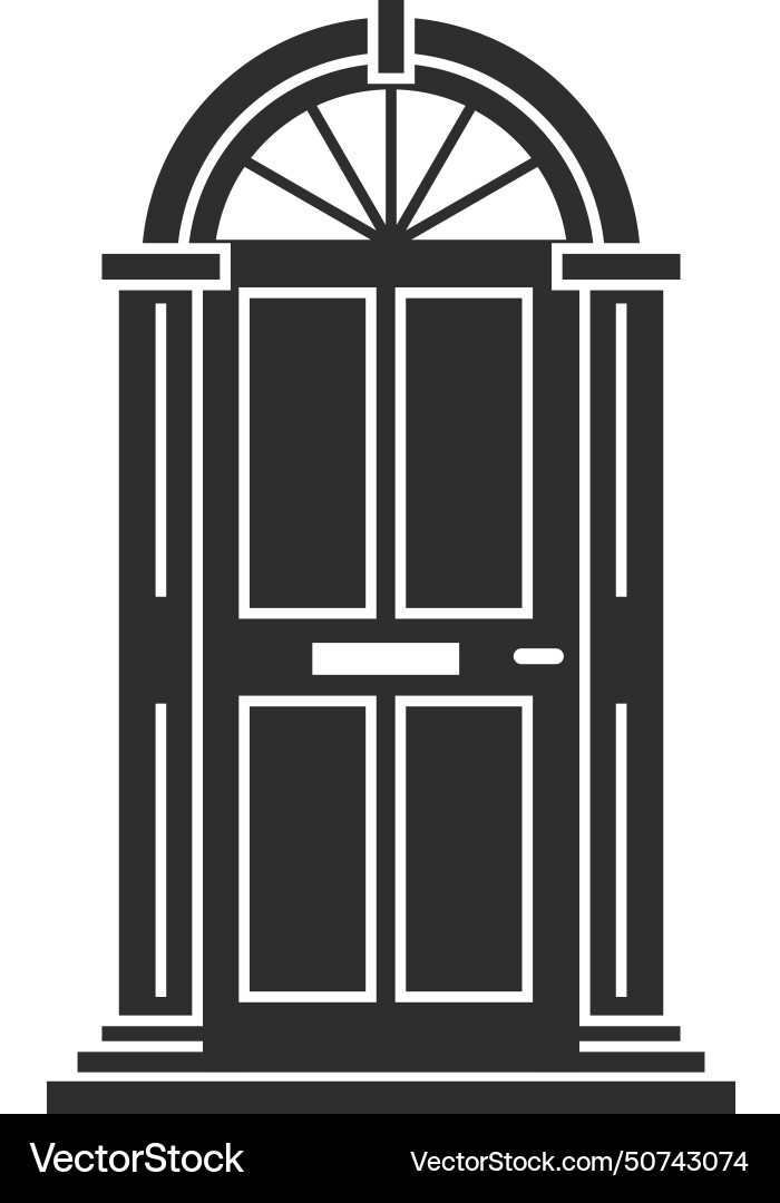 House front door architectural element vintage Vector Image