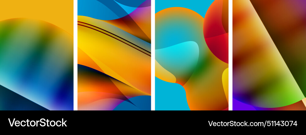 Liquid abstract shapes with gradient colors Vector Image