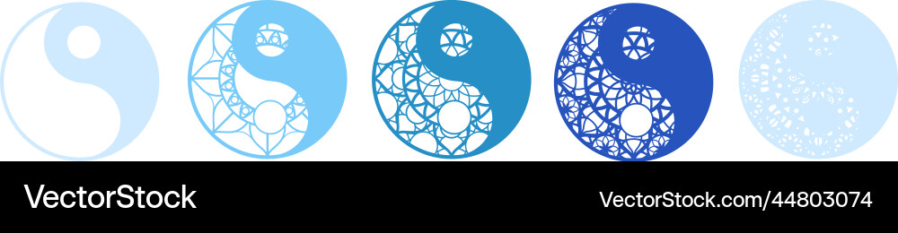 Mandala yin yang multilayer laser cut template Vector Image
