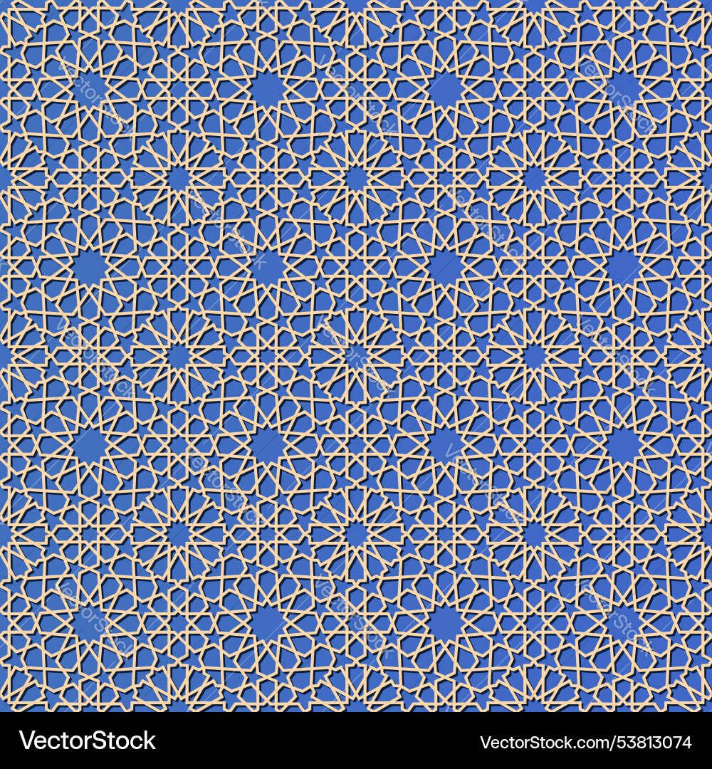 Moroccan zellige pattern with geometric shapes Vector Image