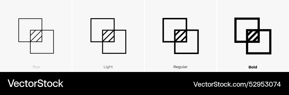 Pathfinder icon thin light regular and bold style Vector Image