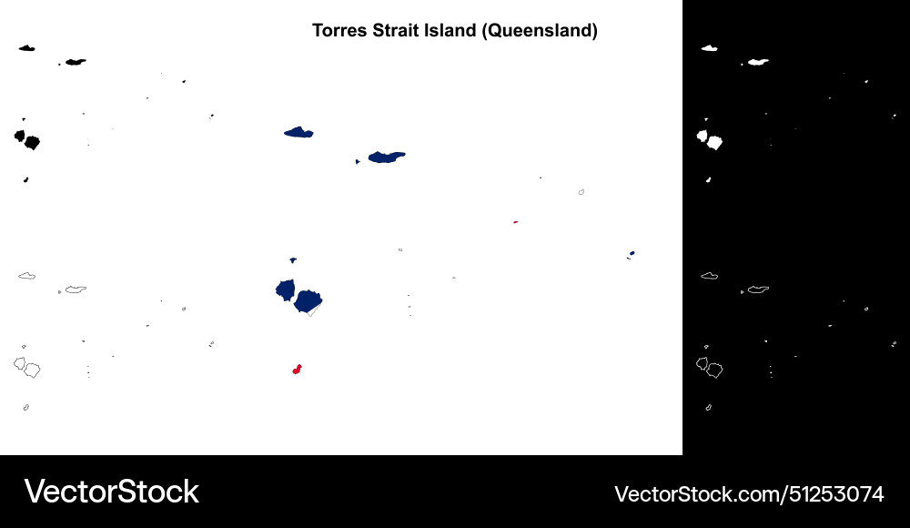 Torres strait island outline map Royalty Free Vector Image