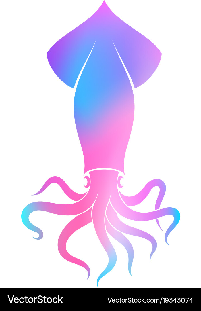 Vibrant squid Royalty Free Vector Image - VectorStock