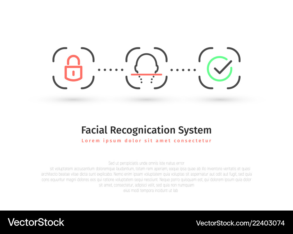 Visual infographics facial recognition system Vector Image