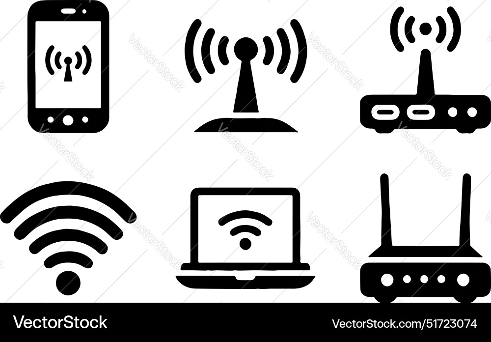 Wifi icon set Royalty Free Vector Image - VectorStock