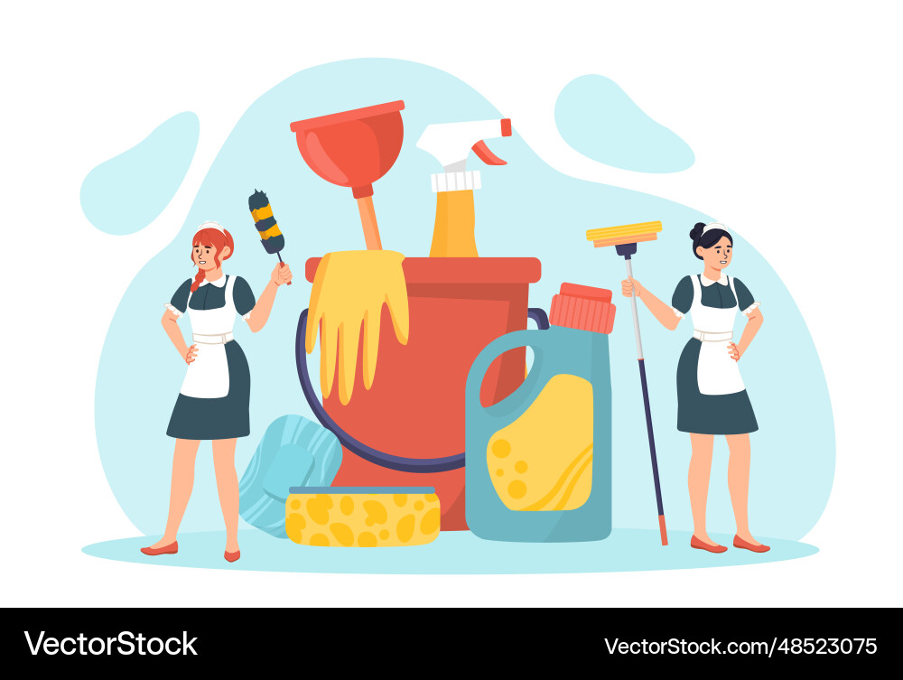 Cleaning Crew Concept Royalty Free Vector Image