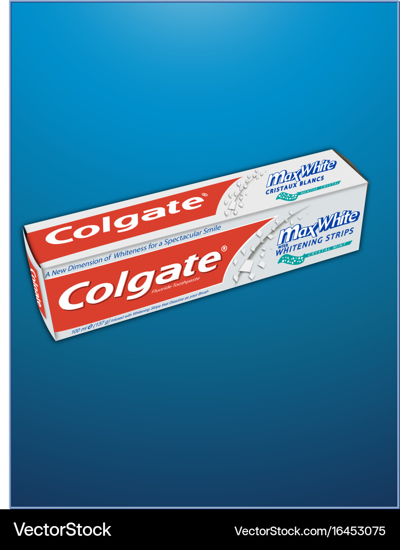 Colgate toothpaste design Royalty Free Vector Image