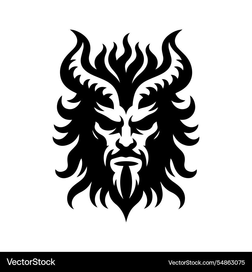 Devils head with horns silhouette perfect Vector Image