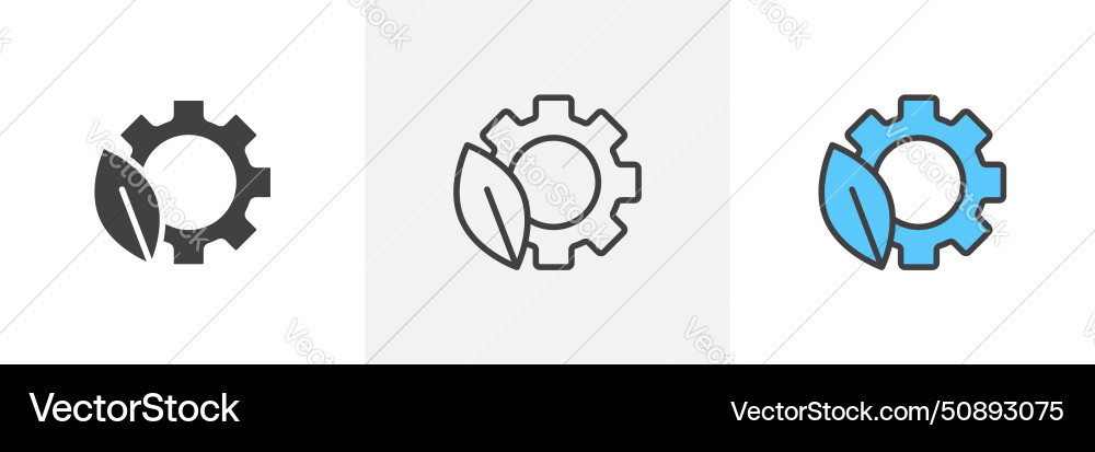 Ecology icon set environmental bio leaf symbol Vector Image