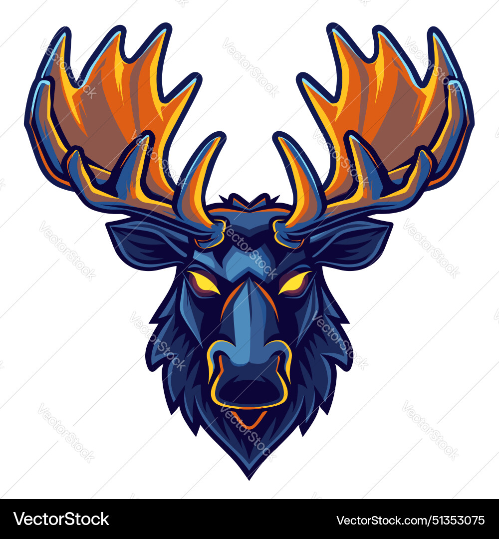 Esport logo moose deer icon sticker logotype Vector Image