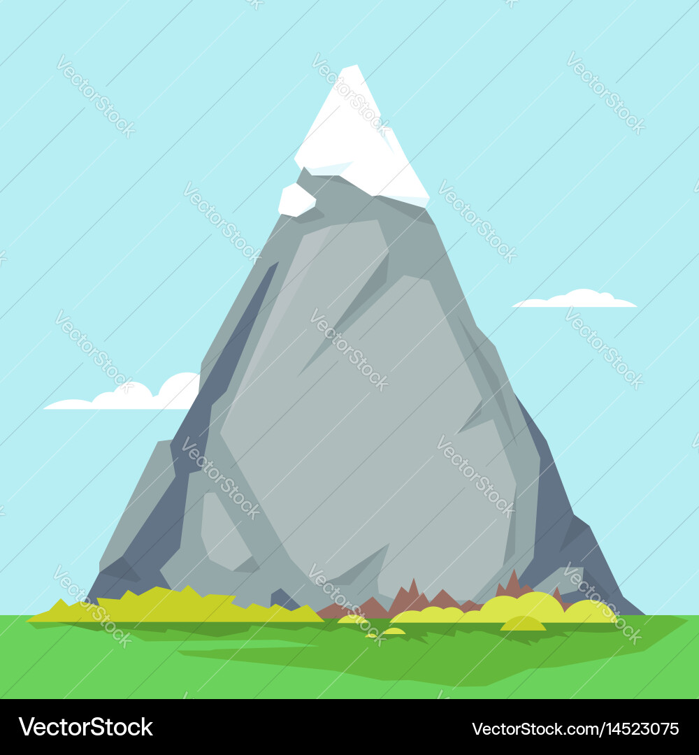 High mountain with sharp peak Royalty Free Vector Image
