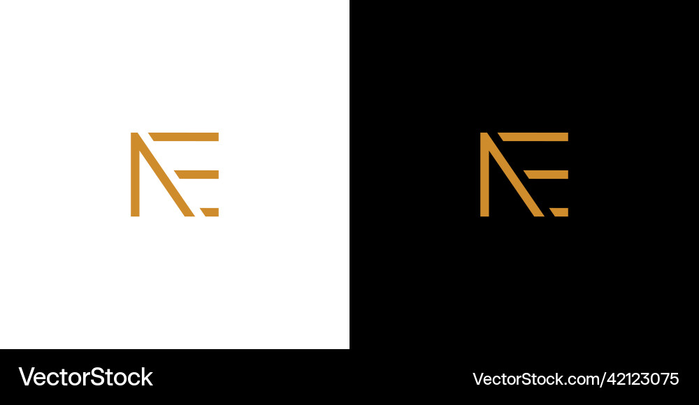 NE Initials Logo - Modern Monogram Royalty Free Vector Image