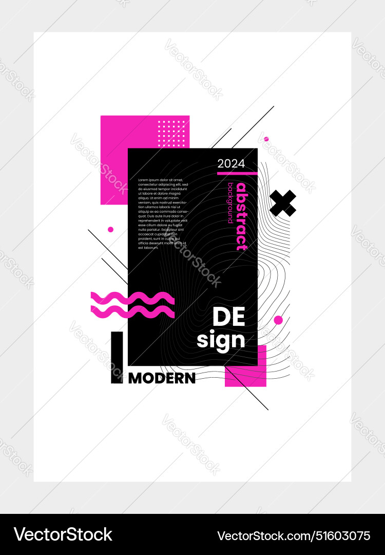 Pink abstract geometric poster template Royalty Free Vector
