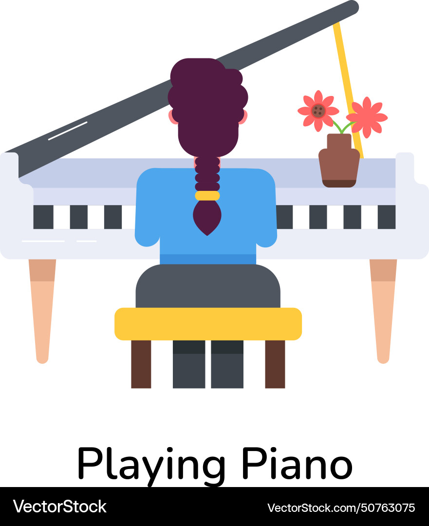 Playing piano Royalty Free Vector Image - VectorStock