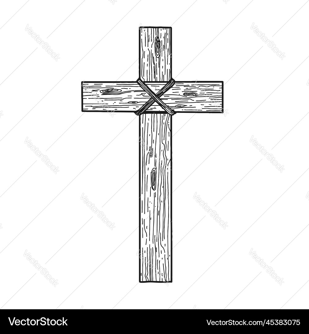 Wooden cross Royalty Free Vector Image - VectorStock