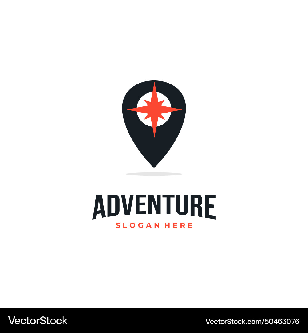 Adventure logo design concept modern compass Vector Image