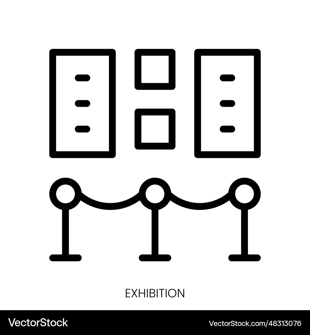 Exhibition icon line art style design isolated Vector Image
