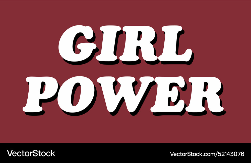 Girl power on a red background Royalty Free Vector Image