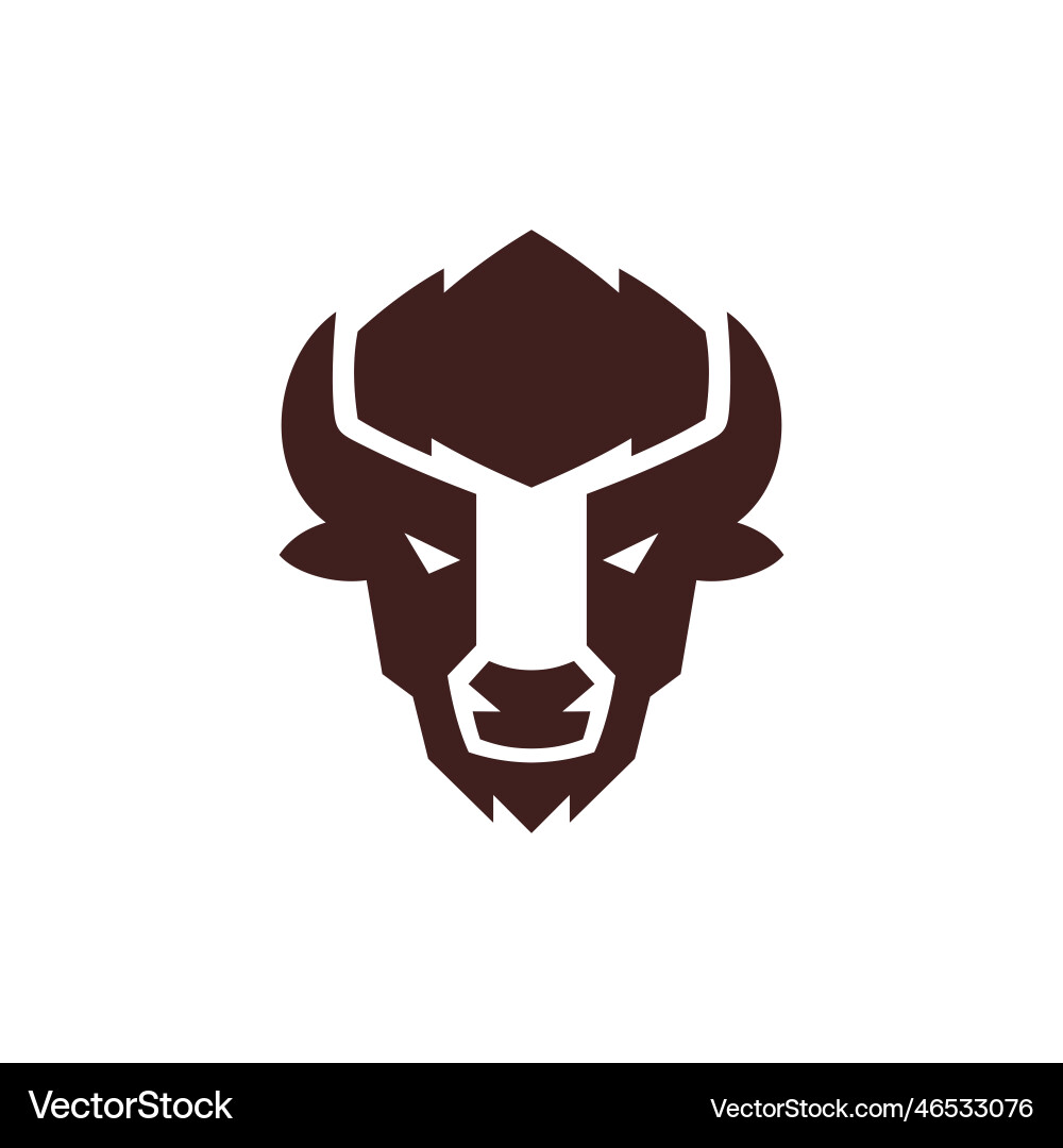 Minimal Bison Head Logo Royalty Free Vector Image